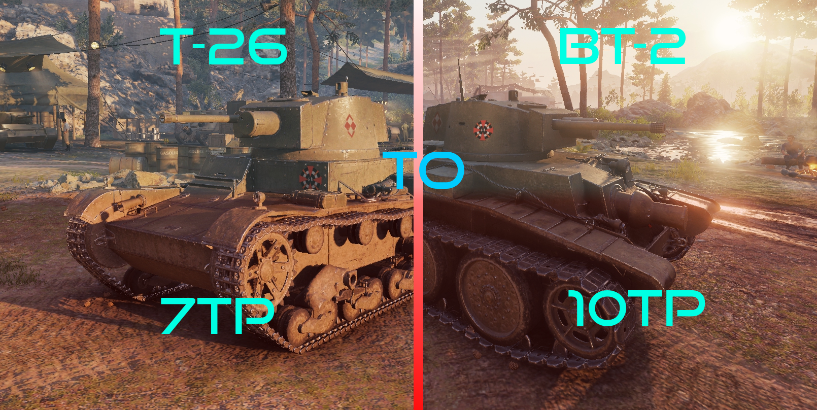 T26 replaced with 7TP, BT-2 replaced with 10TP — download mods for World of Tanks (WoT)
