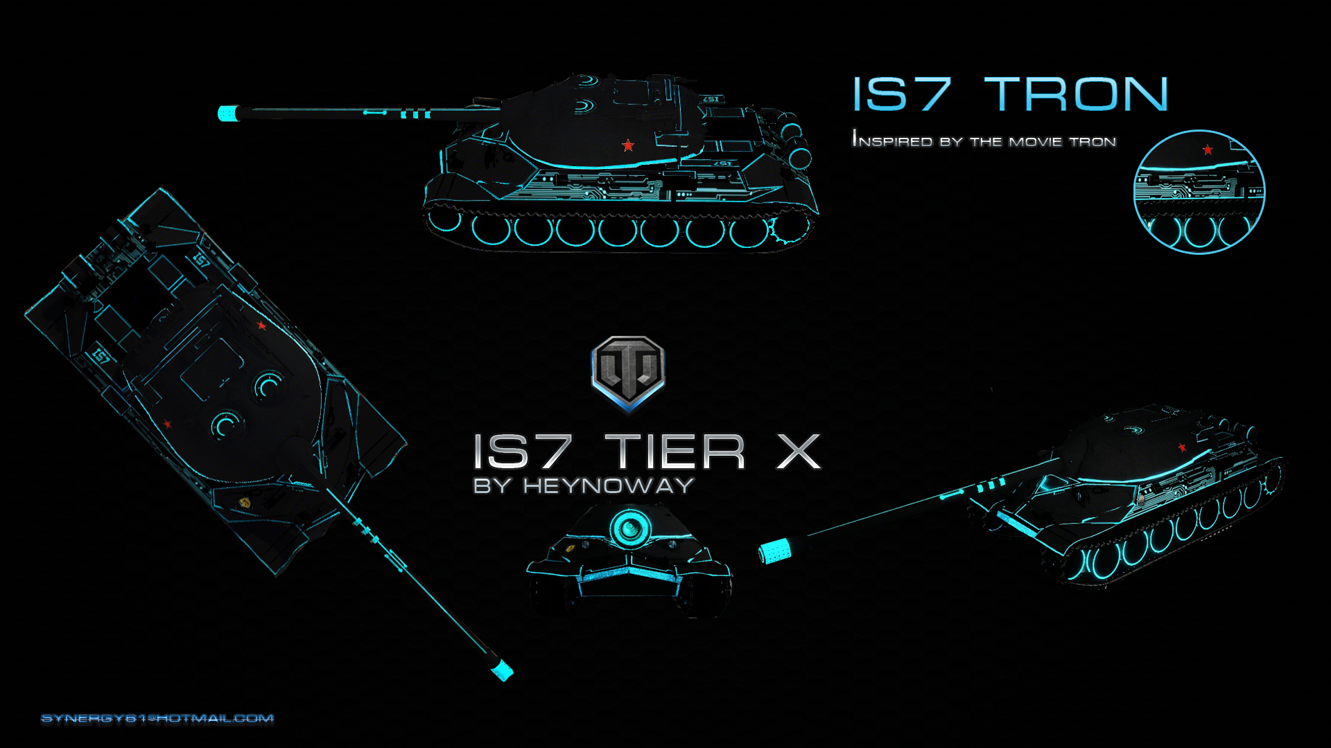Is7 Tron Skin -Heynoway skins- — download mods for World of Tanks (WoT)